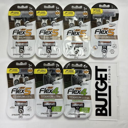 Bundle Lot of 7 BIC Razors, 5 X BIC Flex 5 Titanium and BIC 2 X Flex 4 ...