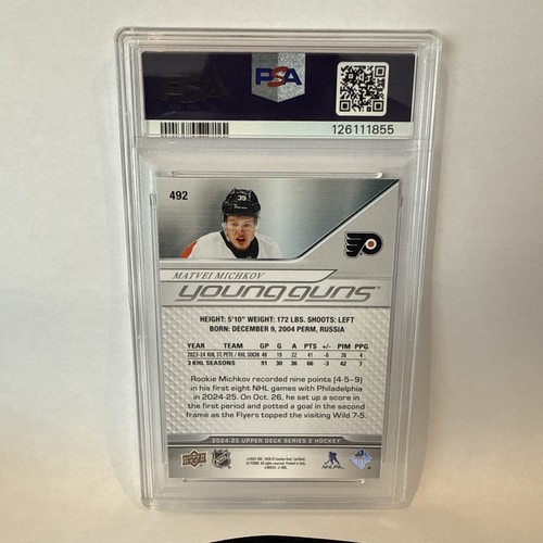 2024 UPPER DECK #492 MATVEI MICHKOV ROOKIE RC PSA 10 | eBay
