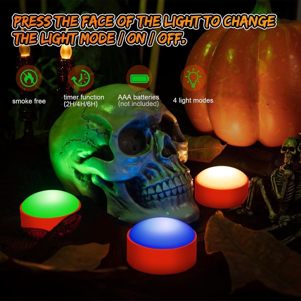Halloween LED Flameless Pumpkin 3 Pack RGB Light, 3 (RGB Light) | eBay