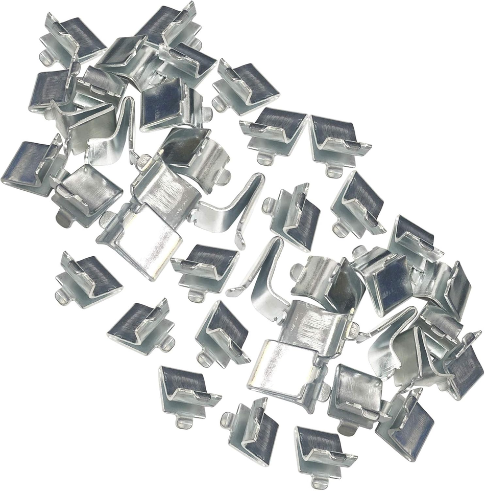 Adjustable Steel Pilaster Shelf Support Clips - 40 Pieces, Zinc Finish ...