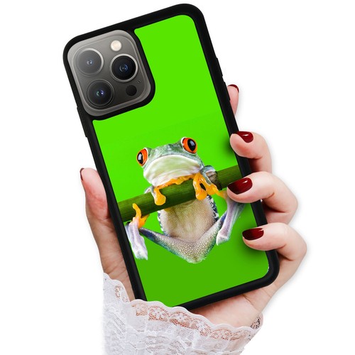 ( For iPhone 14 Pro ) Back Case Cover AJ13411 Green Frog | eBay