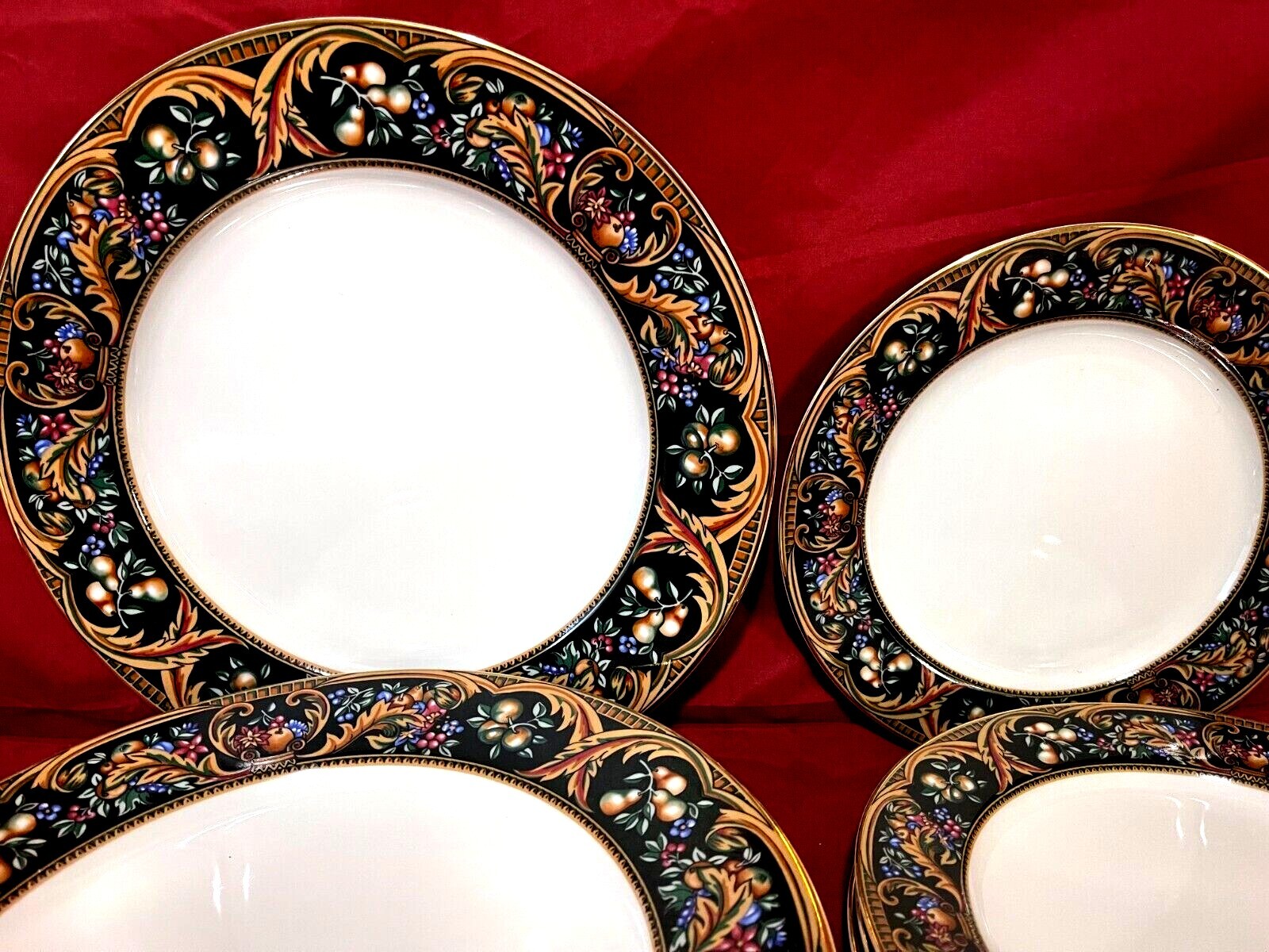 Galleria MICHELE Set Of 4 Each Dinner & Salad Plates Cups & Saucers ...