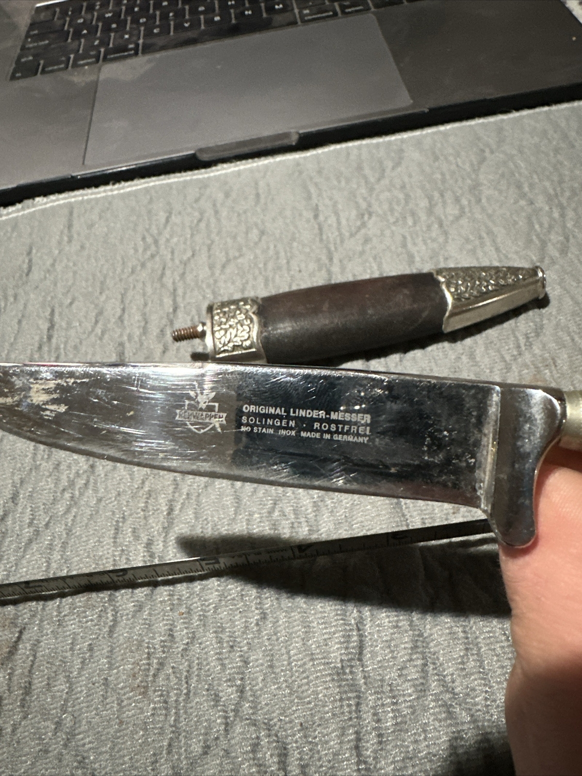 Original Linder-Messer Weidmannsheil Fixed Blade Hunting Knife W/Fork ...