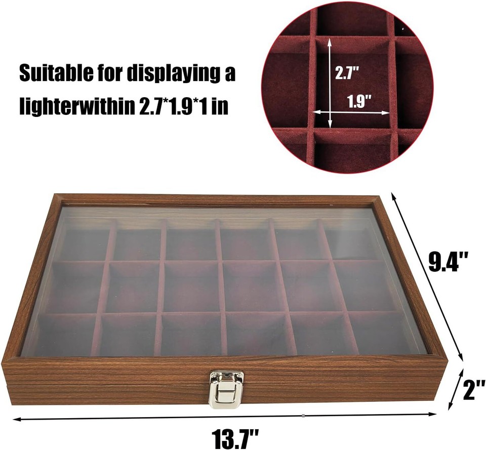 Zippo Lighter Display Case for 18 Lighters, Perfect Gift for Dad ...