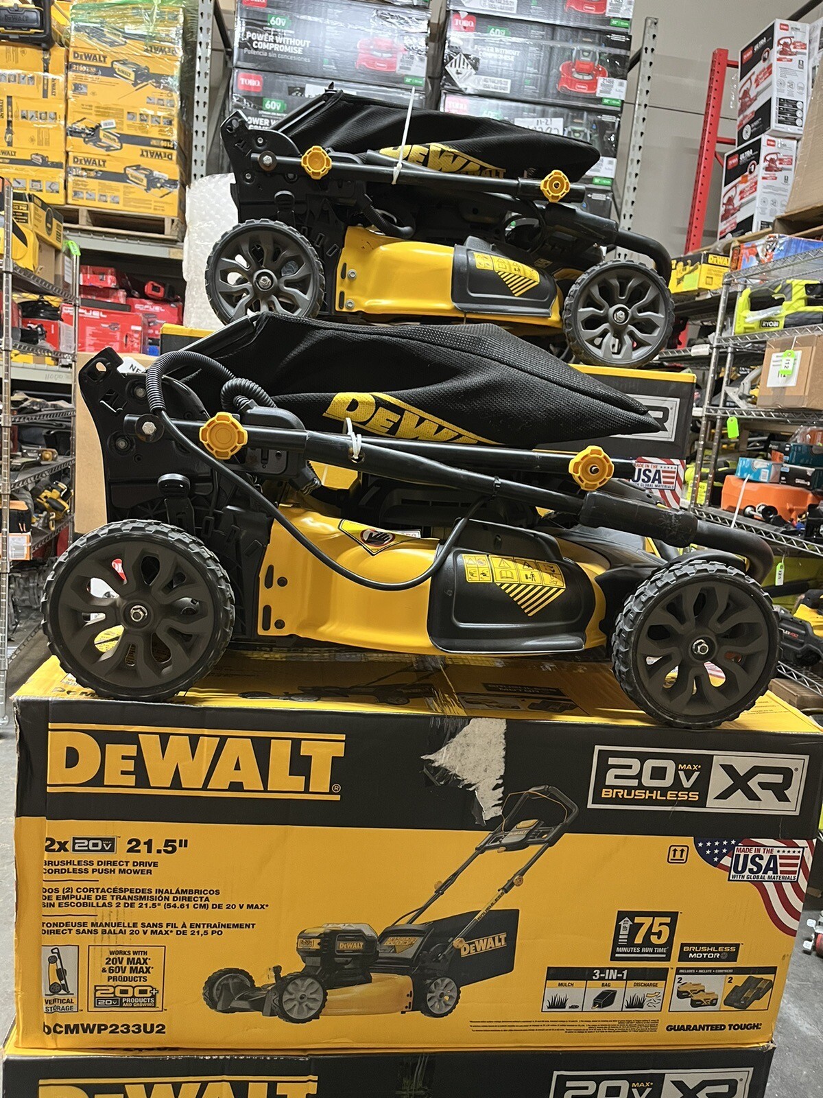 DEWALT DCMWP233U2 21.5 in. 20-Volt Cordless Walk Behind PUSH mower ...