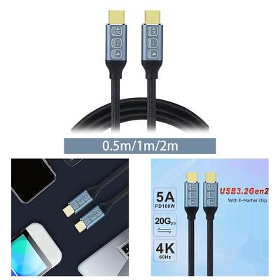 USB C 3.2 Gen 2 Data Cable 4K 60Hz Charging Cable 5A 100W Type C Data ...