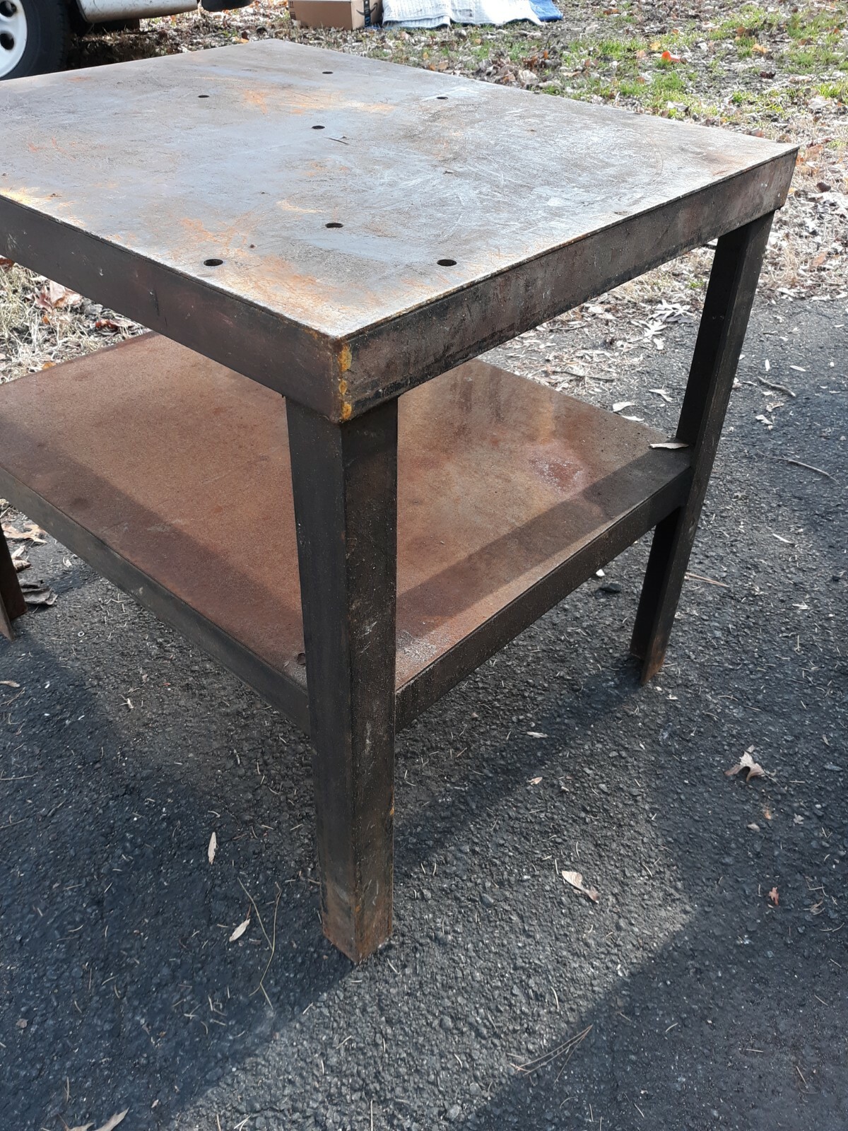 Industrial Steel Machine Shop Work Table Vintage Mid Century | eBay