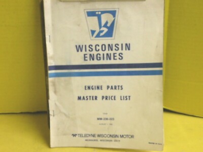 1982 WISCONSIN ENGINE PARTS Price List With Superseded Numbers CATALOG ...