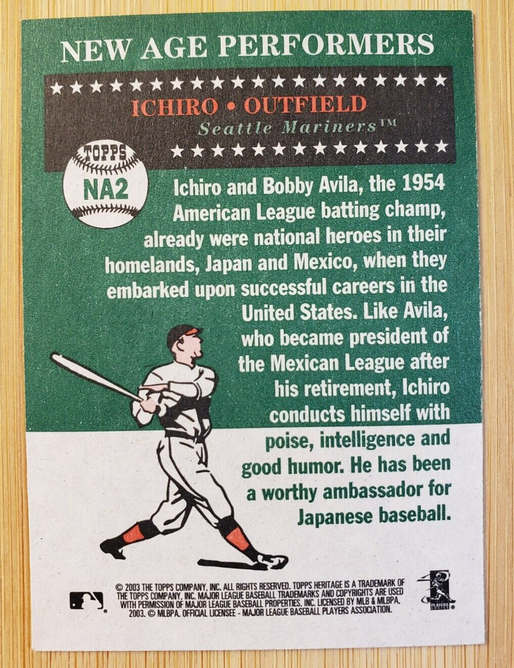2003 Topps Heritage Ichiro Suzuki New Age Performers # NA2 MT | eBay