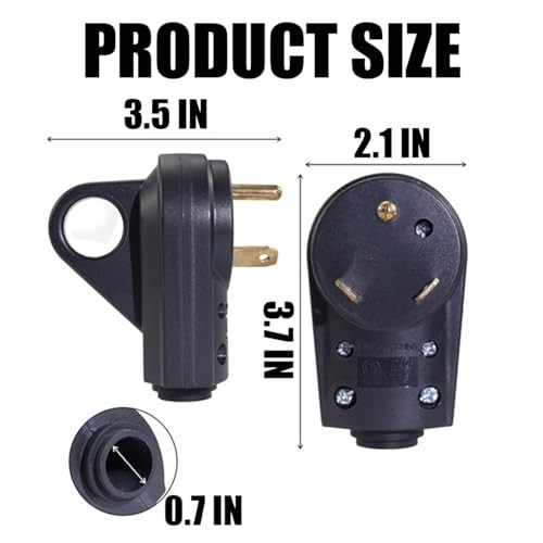 BELOMI 30 Amp RV Plug, Heavy Duty NEMA TT-30P Replacement Plug Black ...