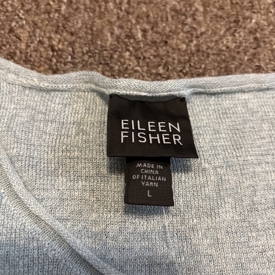 NEW Eileen Fisher Women L Tank Top 100% Silk Light Pool Blue Scoop Neck ...
