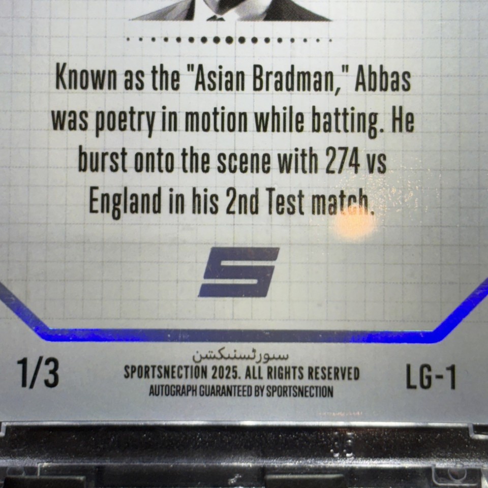 01/03 Signed Auto Pakistan ZAHEER ABBAS Cricket Legend GUARANTEED ...