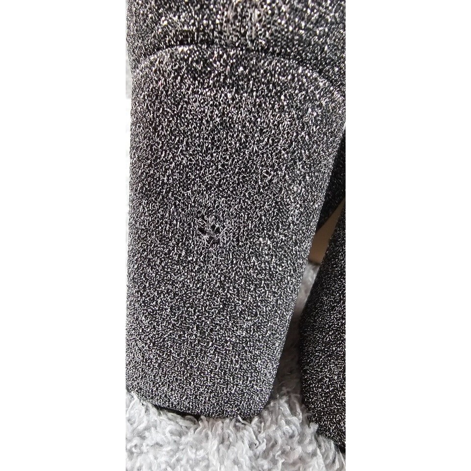 Marc Fisher LTD Kellen Silver Glitter SOCK Ankle Boots Pointed Toe ...