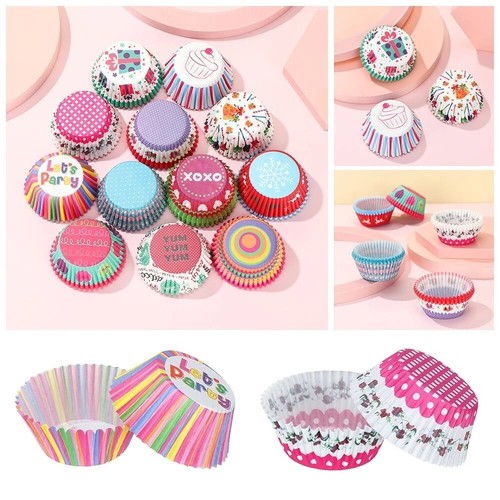 100Pcs High Quality Paper Cupcake Cases Muffin Baking Wedding Party ...