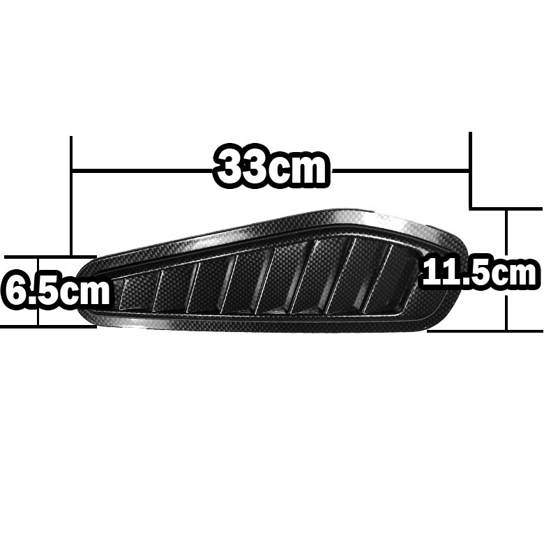 Print Carbon Fiber Fake Decorative Hood Turbo Intake Scoop Grille Air ...