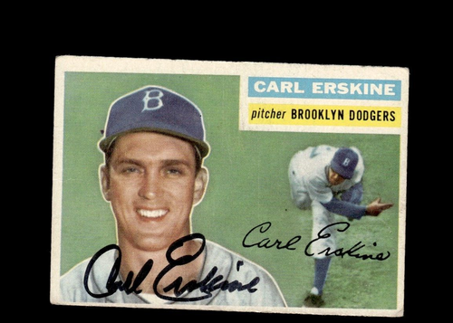Carl Erskine 1956 Topps Brooklyn Dodgers authentic autographed card | eBay