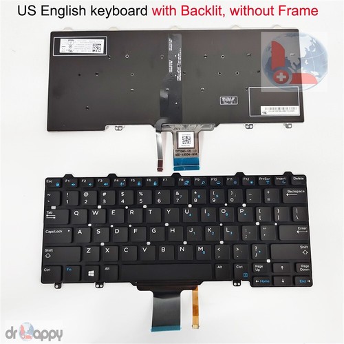 US English Backlit Keyboard for Dell Latitude 12 e5270 5270 P23T 7270 ...