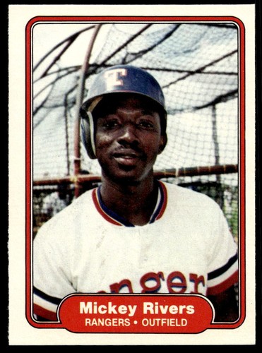 1982 Fleer 328 Mickey Rivers Texas Rangers Baseball Card | eBay
