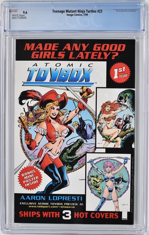 TMNT TEENAGE MUTANT NINJA TURTLES 22 CGC 9.6 ERIK LARSON 1999 LADY ...