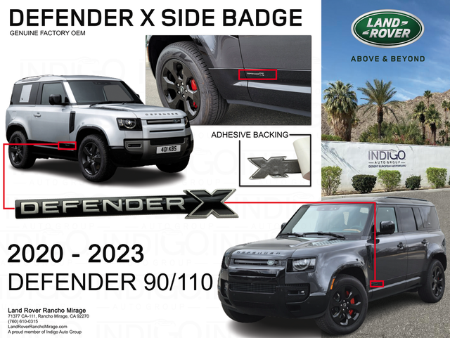 Land Rover OEM Starlight Satin Defender X L663 Side Fender Badge for ...