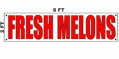 Fresh Melons Banner Sign 2x8 | eBay