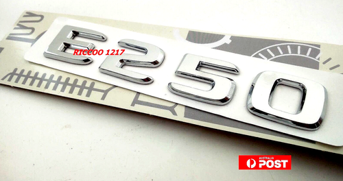 badge for Mercedes Benz E250 rear E class chrome flat letters 14.5 x 2 ...