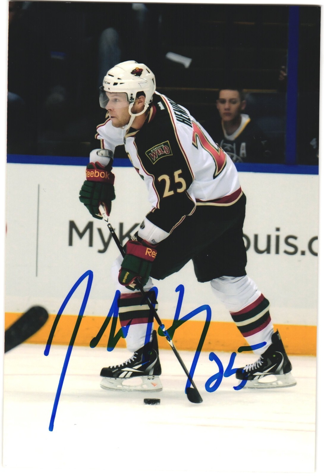 Jordan Hendry Autographed 4x6 Color Photo Minnesota Wild #25 White A | eBay