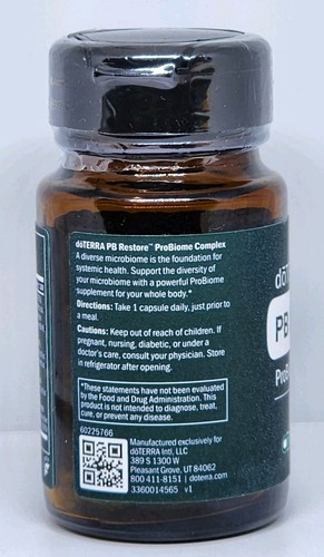doTERRA PB Restore ProBiome Complex 30 Dual-Chamber Capsules New Exp ...