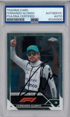 Fernando Alonso Signed Autograph Slabbed 2023 Topps Chrome F1 Card PSA ...