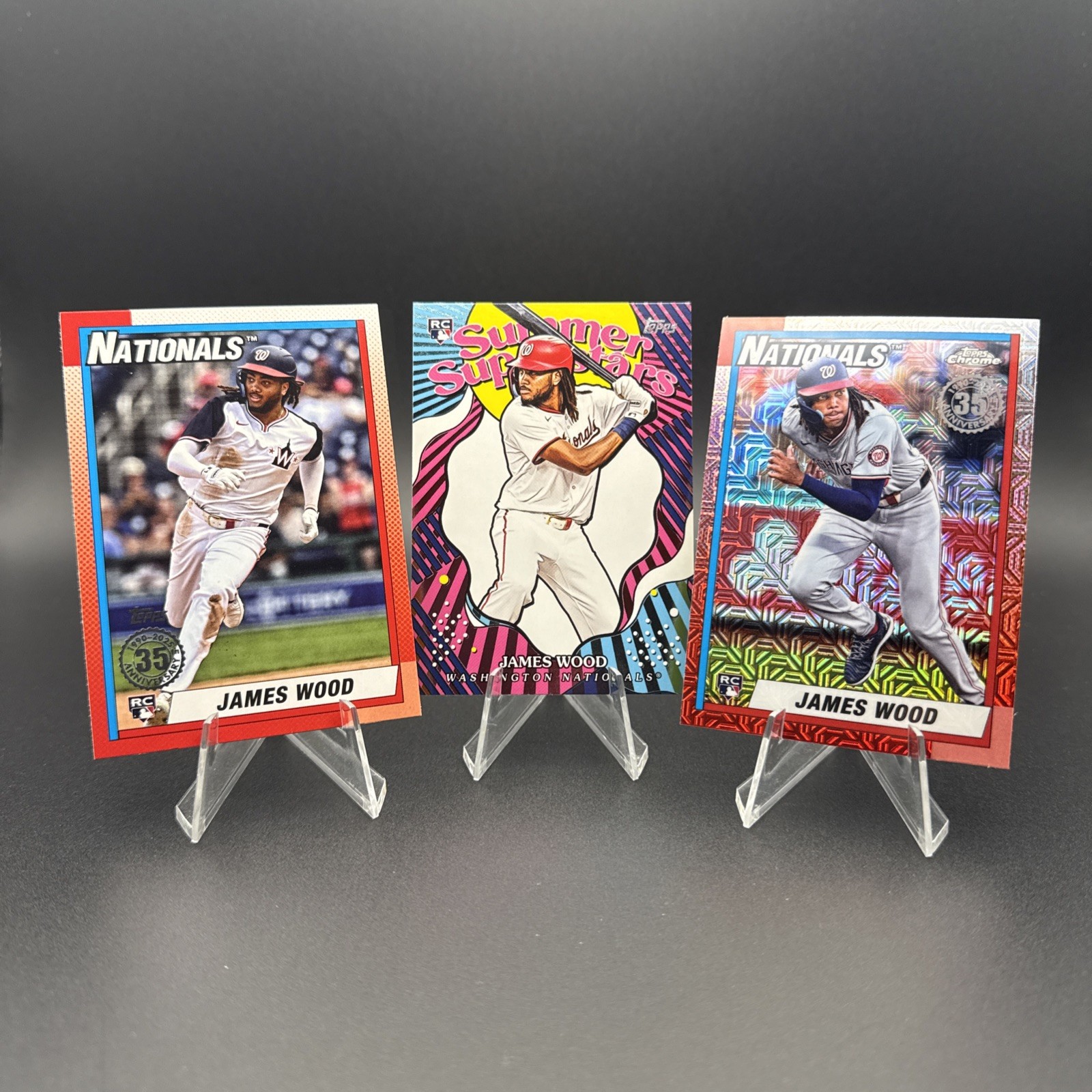 James Wood - 2025 Topps Series 2 - (3) Card RC Rookie Lot - 35th / Mojo ...