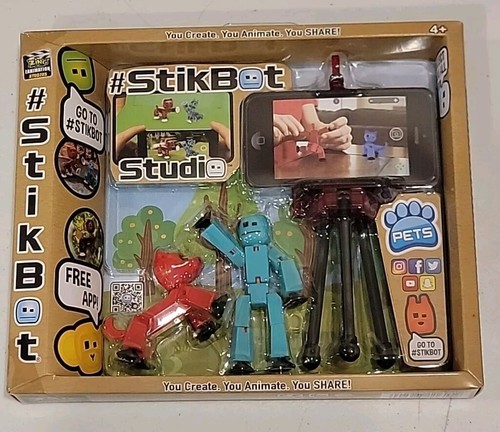 Stikbot Studio Sticky Robot Toy Figure Set Includes Posable Dog Figure ...