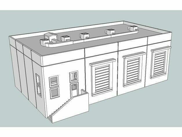N Scale Distribution Warehouse 3D-Printed (Gray) 4 Freight door version ...