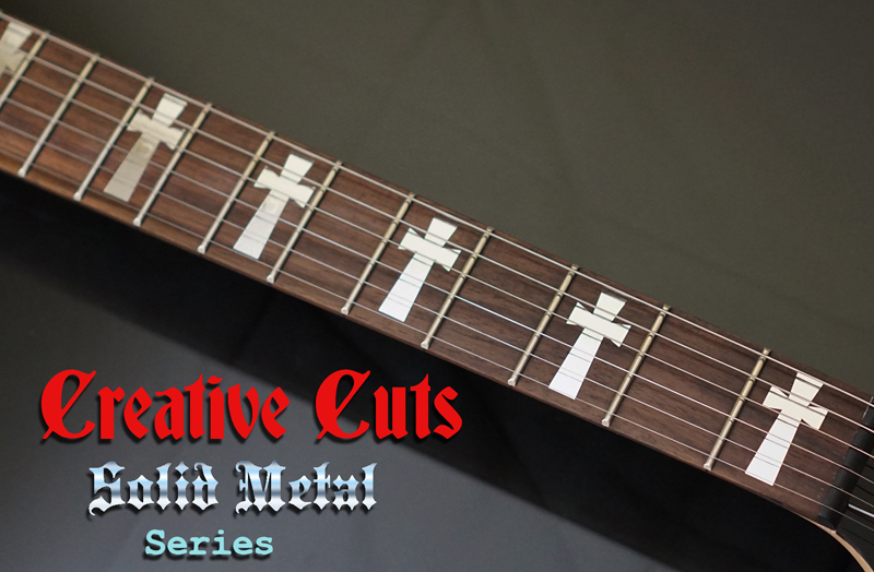 Tony Iommi Cross CHROME DOTBUSTER Fretboard Marker Inlay Decals for ANY ...