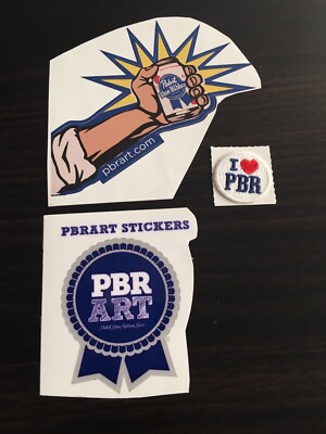 PBR Pabst Blue Ribbon Beer Stickers Set of 3 | eBay