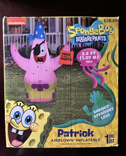 Gemmy Nickelodeon 3.5ft Patrick Halloween Airblown Inflatable SpongeBob ...