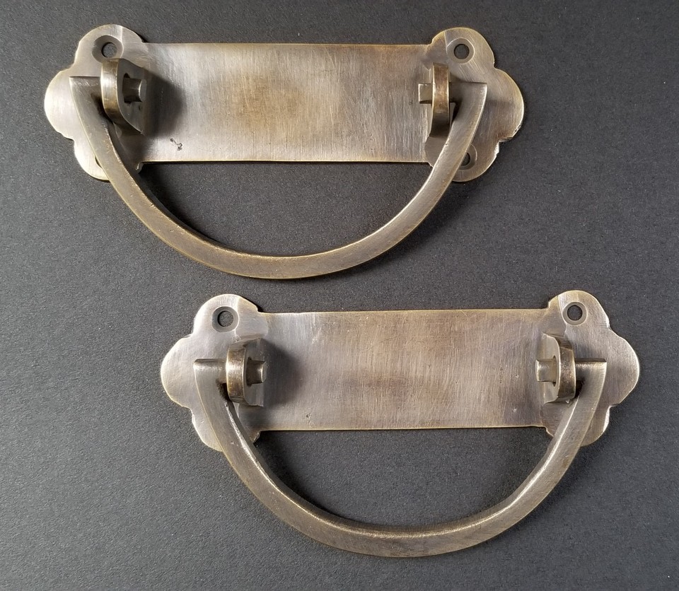 2 Antique Solid Brass Dresser, Tool Chest, Trunk Handles 4-1/8"w #P19 ...