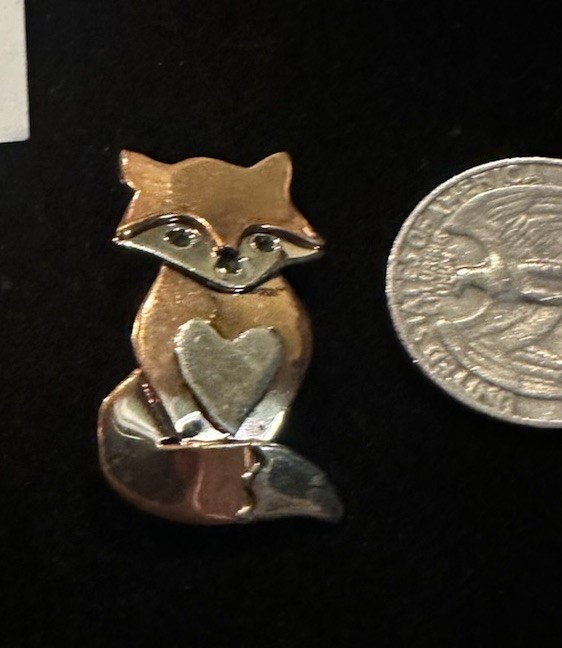 VTG Sterling Silver - FAR FETCHED Two-Tone Adorable Fox Brooch Pin | eBay