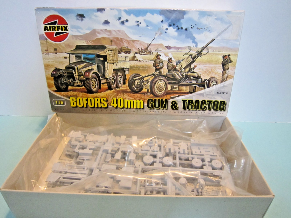 AIRFIX 1:76 SCALE " BOFORS 40MM GUN & TRACTOR " PLASTIC MODEL KIT, NO ...
