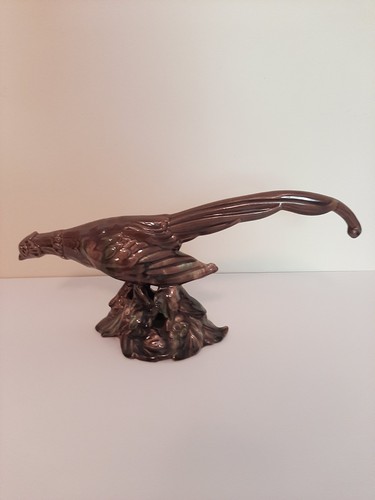 Vintage 1940s MCM Royal Haeger Pheasants Bird Brown with Green Under ...