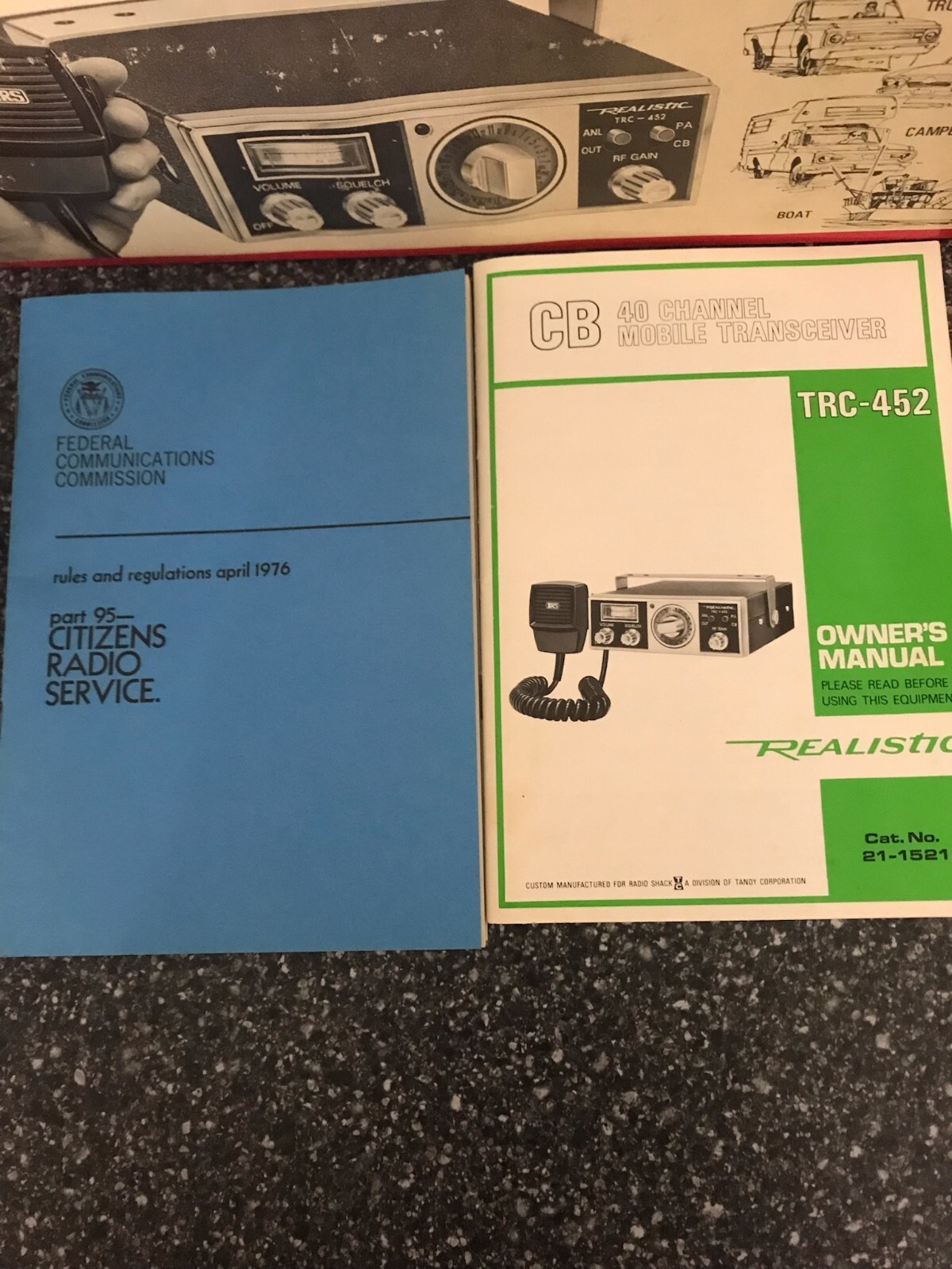 Realistic 40 Channel CB Radio TRC-452 WITH MANUAL IN BOX | eBay