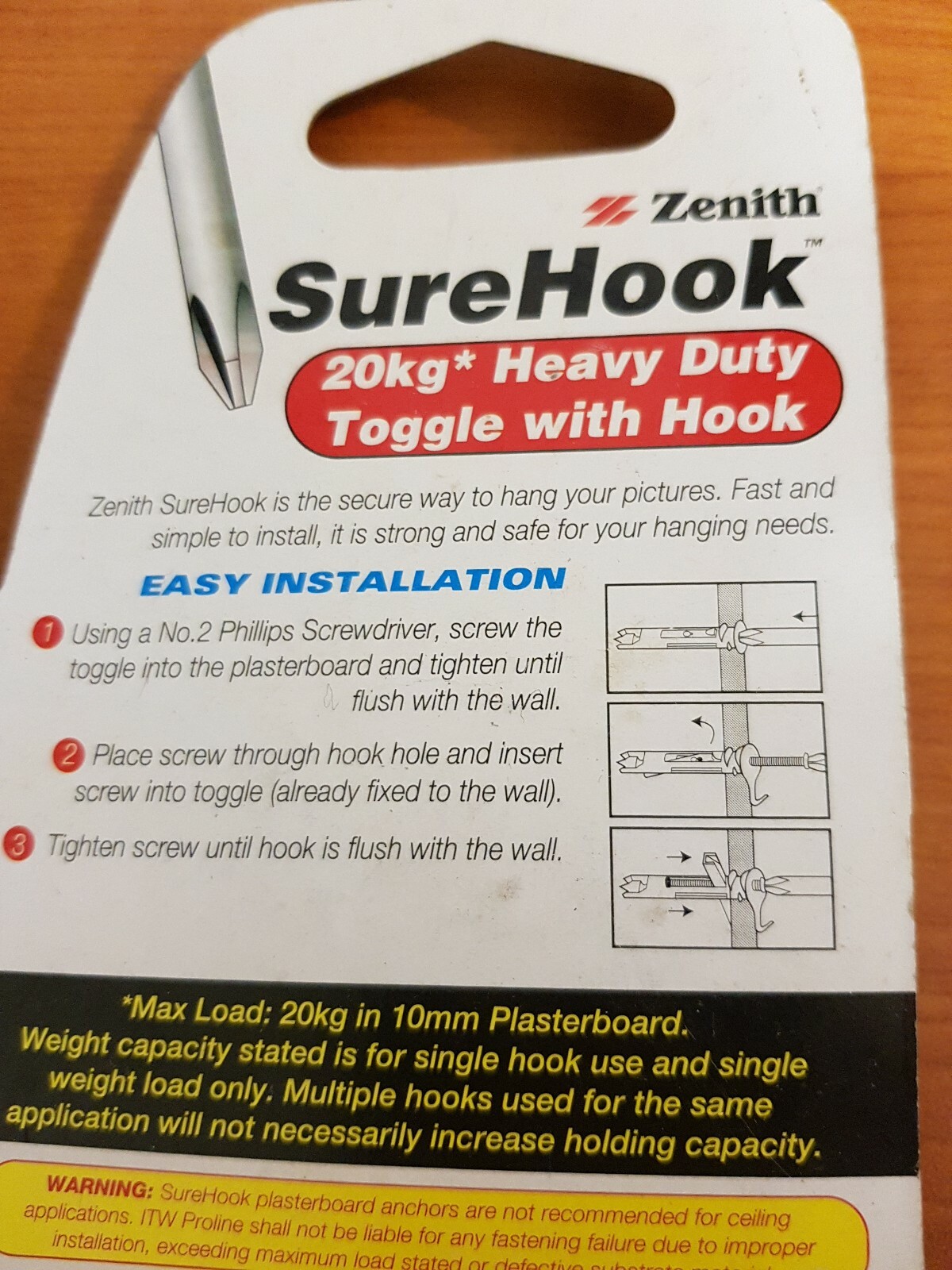 NEW 2 X ZENITH SUREHOOK Picture Hanger Packs WSH3020 | eBay Australia