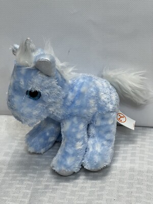 Winkeez Enchanted Collection Avery The Unicorn Plush Blue White Dots | eBay
