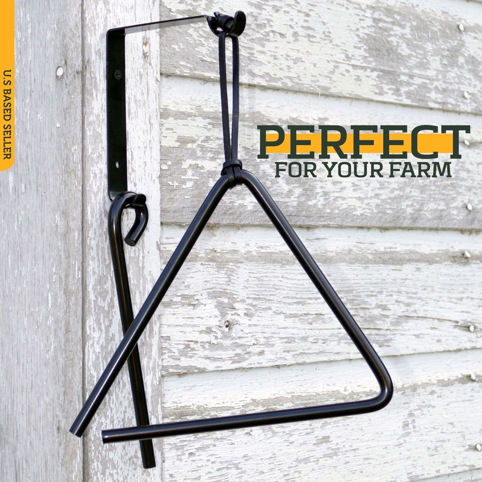 Rural365 Triangle Dinner Bell 8in Cast Iron Dinner Bells Forged Metal ...