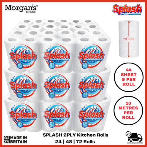Splash Kitchen Towels Super Absorbent 2Ply 44 Sheets Per Roll 24 | 48 ...