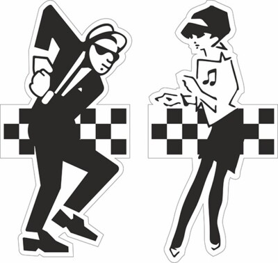 Ska Dancers 25cm Large Vinyl Stickers window car wall Walt Betty retro ...