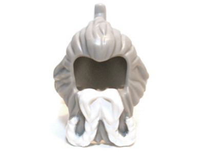 LEGO - Minifig, Hair Spiked Braid & Beard w/ White Braids Pattern (Oin ...