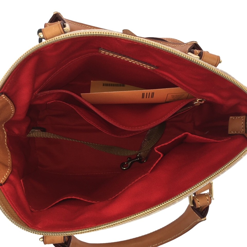 Dooney Bourke Handbag Charlie Satchel Canvas Crossbody Signature Logo ...