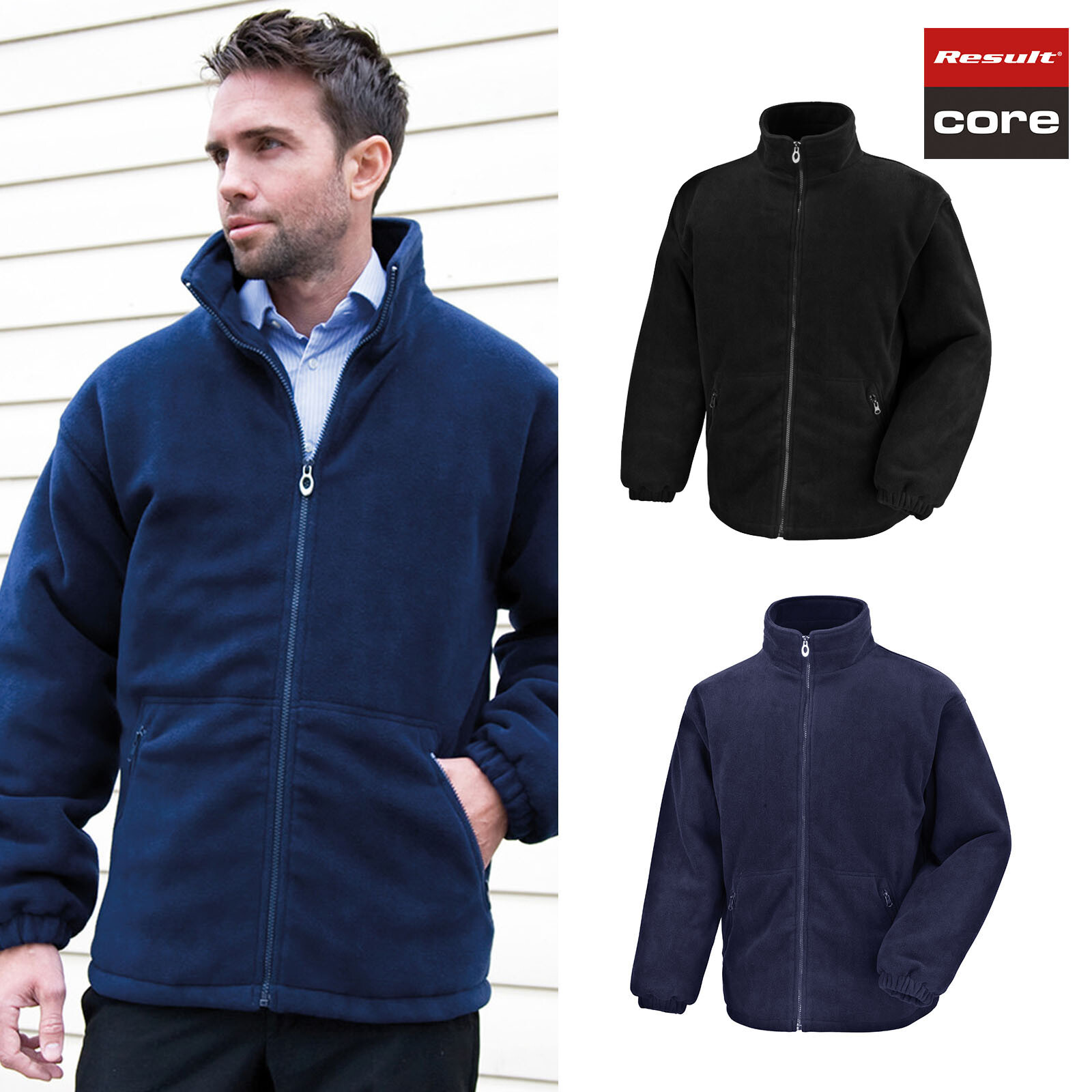 Result Core Unisex Padded Winter Fleece Jacket R219X - Winter Warm Soft ...