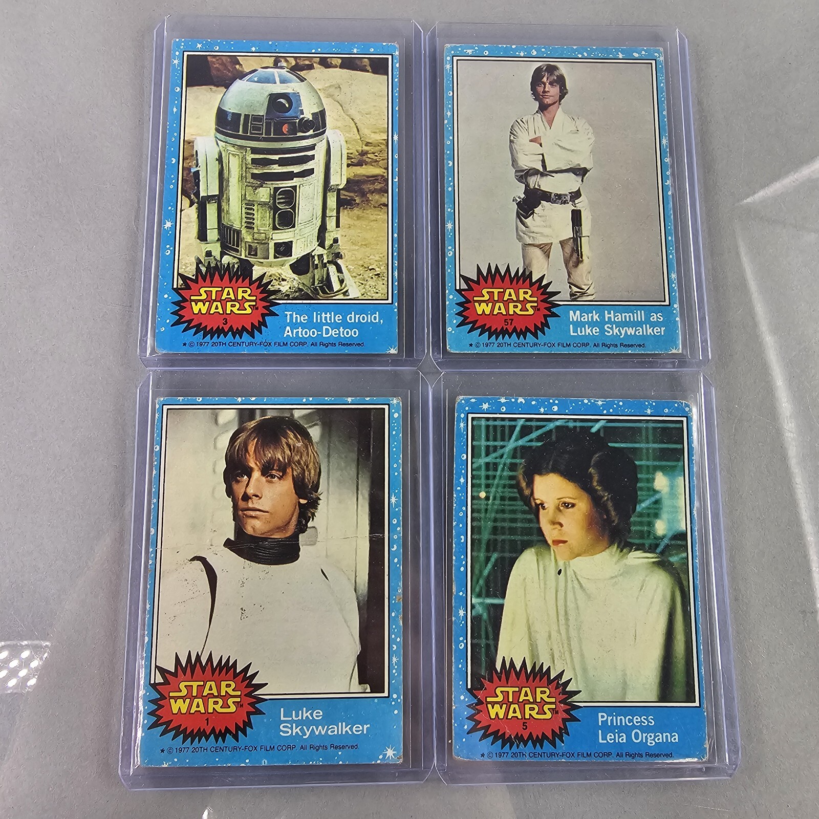 1977 Topps Star Wars LUKE SKYWALKER Princess Leia R2-D2 Rookie Cards ...