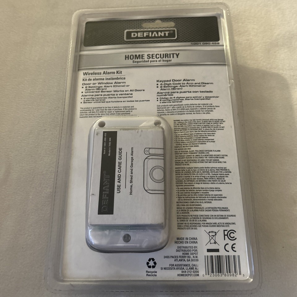 Defiant Wireless Home Security Door Window Alarm Kit Zone Stand Alone 6 ...